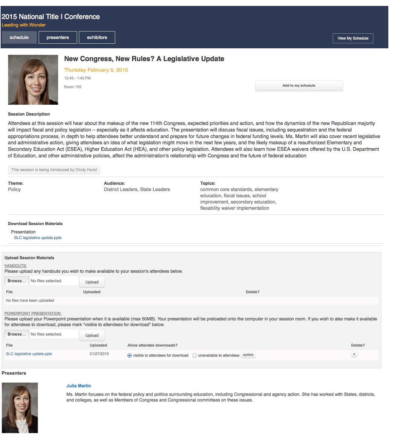 Program Example For Presenters